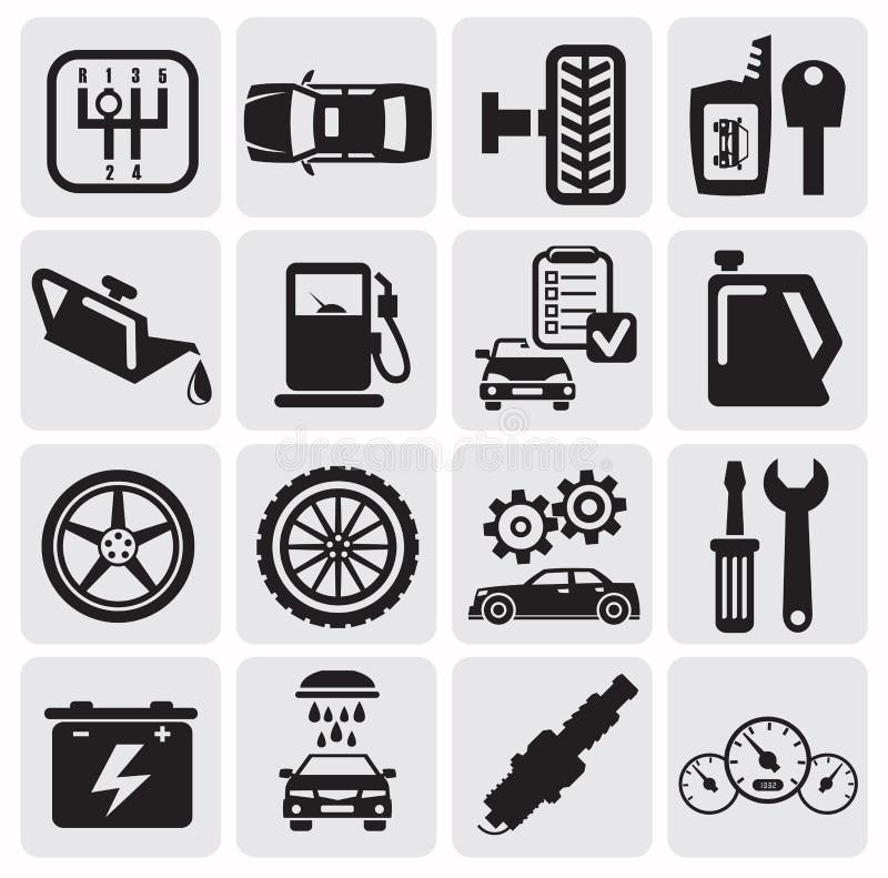 De Auto Pictogrammen Van De Auto Vector Illustratie - Illustration of ...