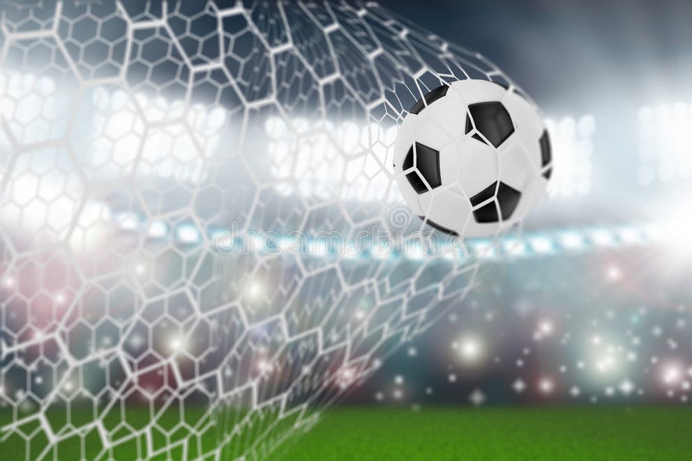 De Bal Van Het Voetbal in Netto Doel Stock Foto - Image of ...