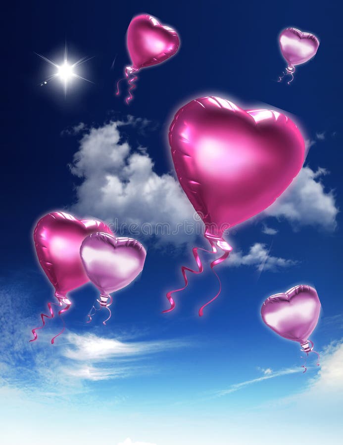 Hartvormige ballonnen stock foto. Image of liefde, geef - 14324722