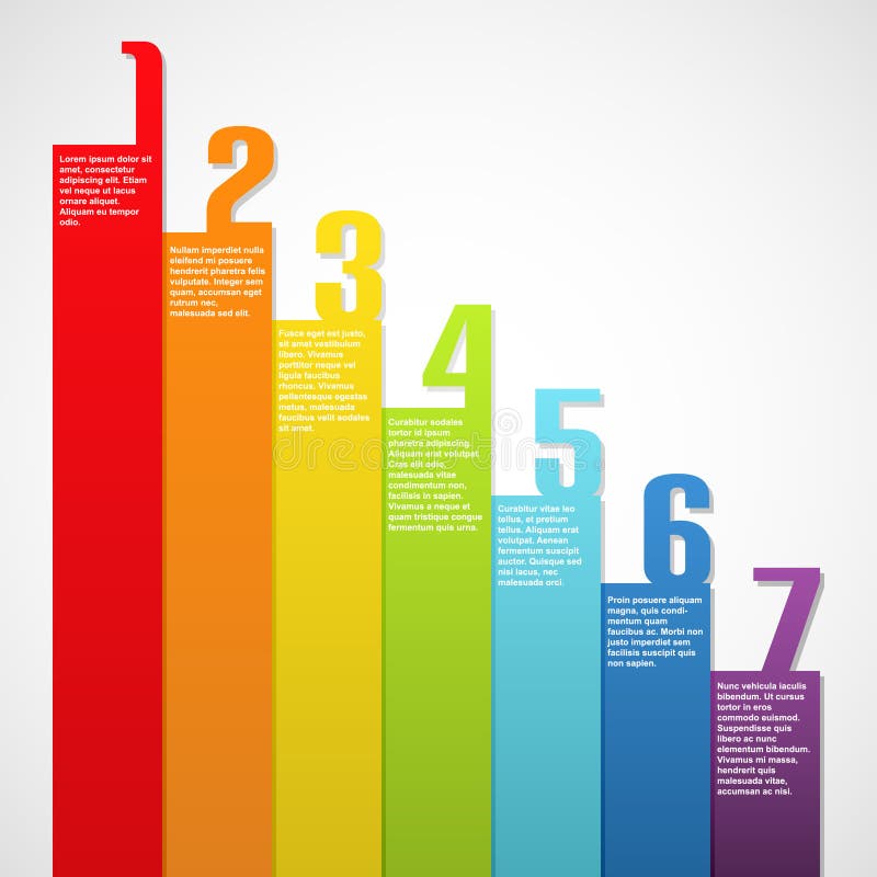 Regenboogbanners Met Cijfers Vector Illustratie - Illustration of kleur ...