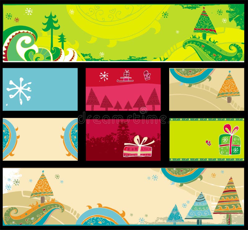 De Banners Van Kerstmis, Vector. Vector Illustratie - Illustration of ...