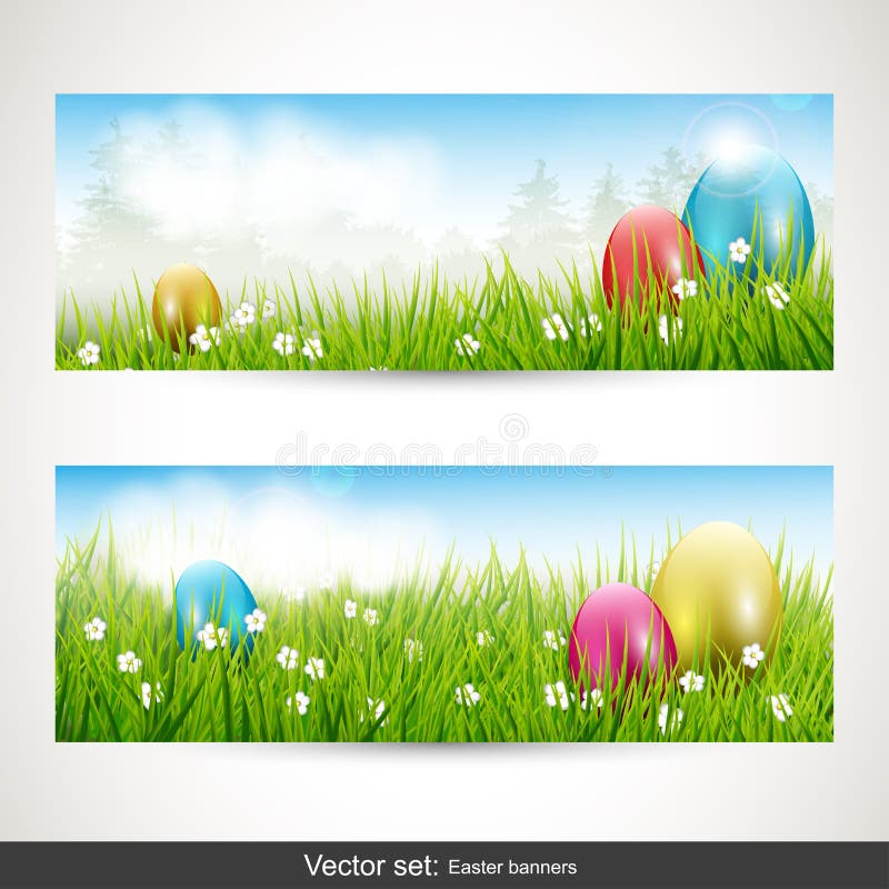 De Banners Van Pasen - Vectorreeks Vector Illustratie - Illustration of ...