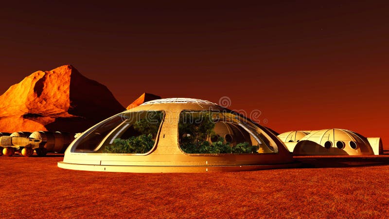 De basis van Mars stock illustratie. Illustration of kolonie - 114746655