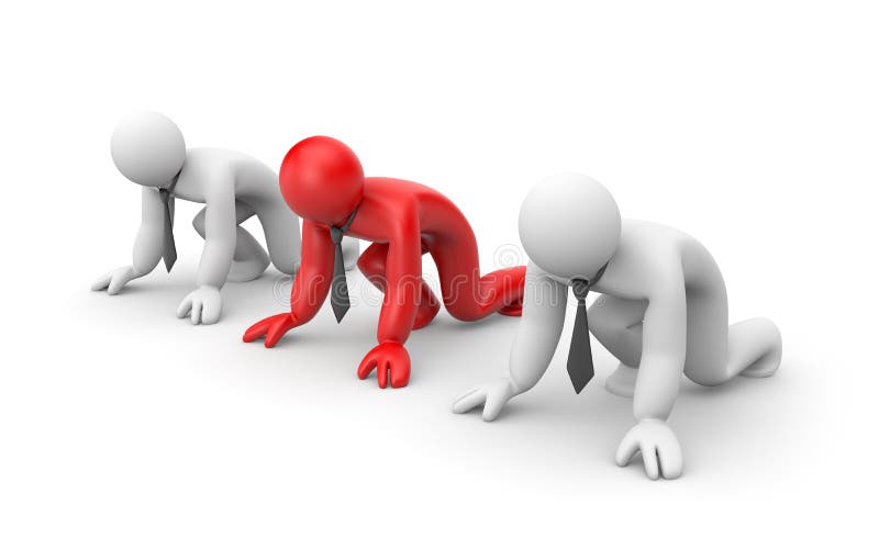 Concurrentie Van 3d Witte Mensen Stock Illustratie - Illustration of ...