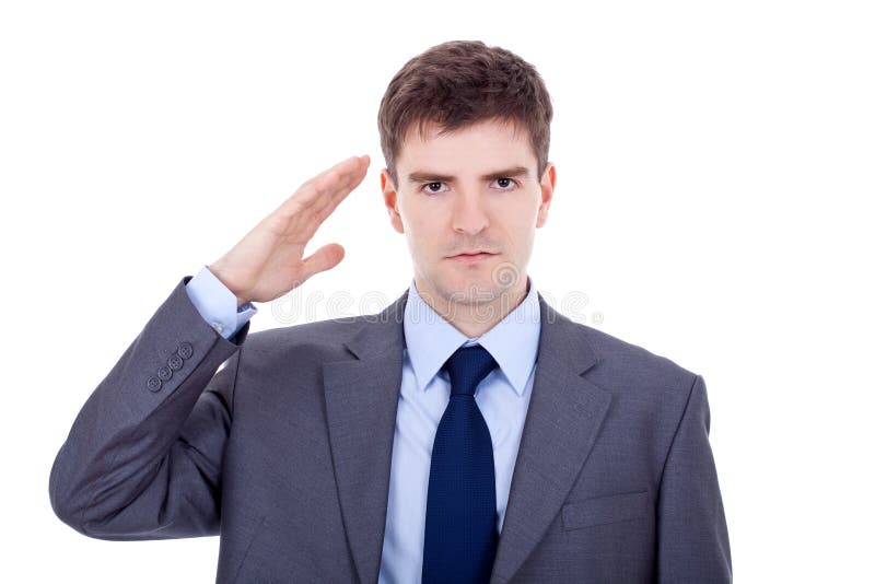 De Bedrijfs Mens Geeft Begroeting Stock Afbeelding - Image of zeker ...