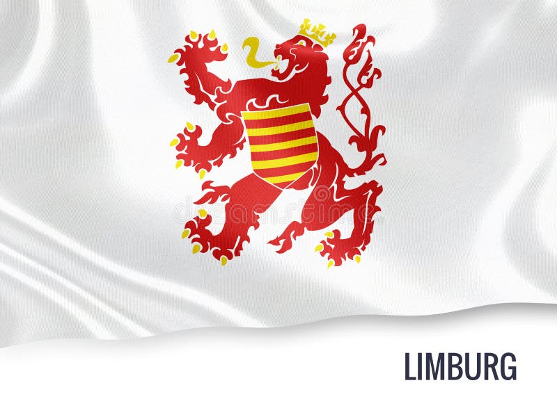 Limburg Vlag Golvende Vectorillustratie Op Witte Achtergrond. Belgische ...