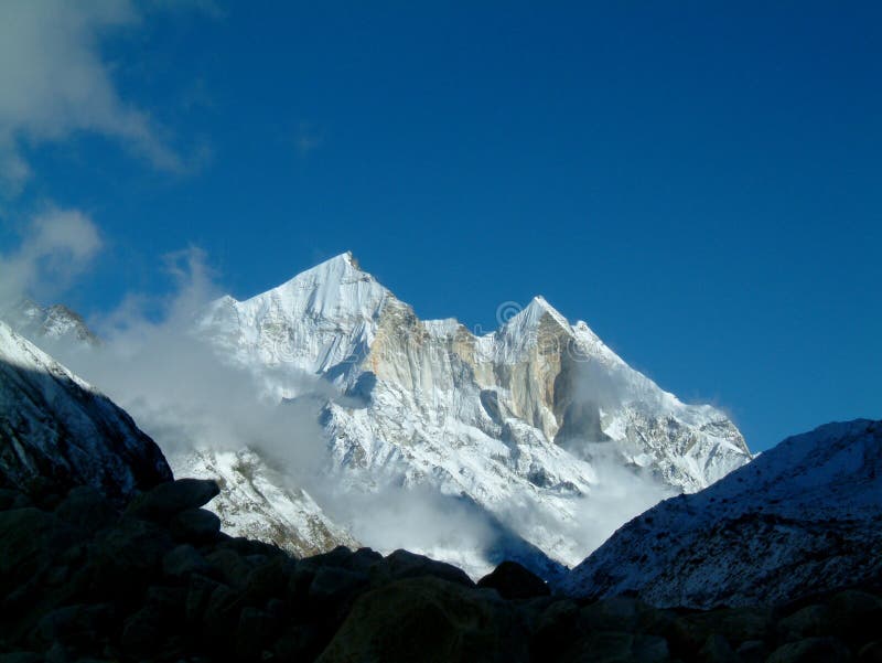 Himalaya Gebergte, Everest, Nepal Stock Foto - Image of piek, park ...