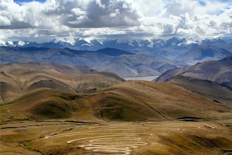 De Bergketens Van Himalayagebergte Van De Weg Stock Afbeelding - Image ...