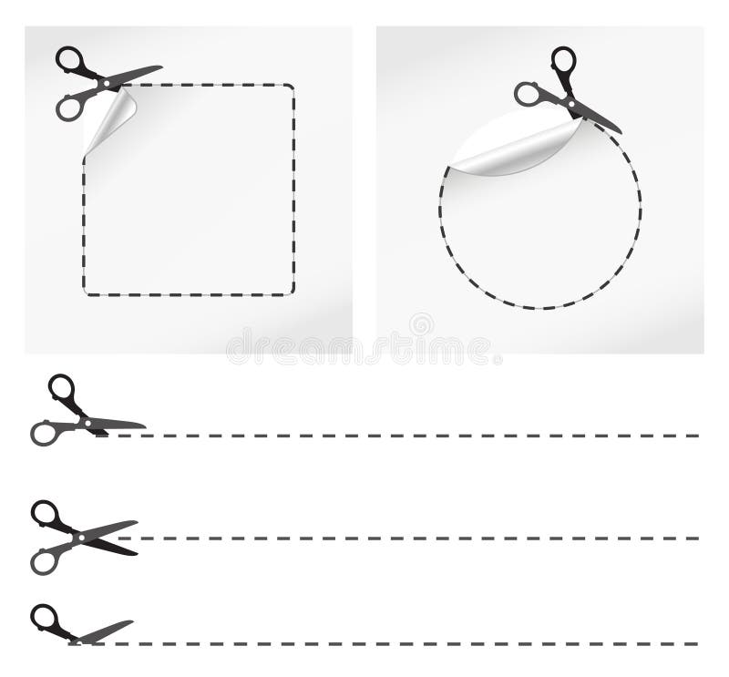 De Besnoeiingsstickers Van De Schaar Vector Illustratie - Illustration ...