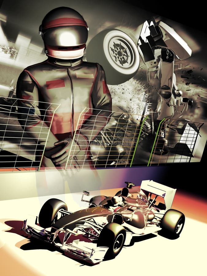 De Bestuurder Van Formule 1 Stock Illustratie - Illustration of alonso ...