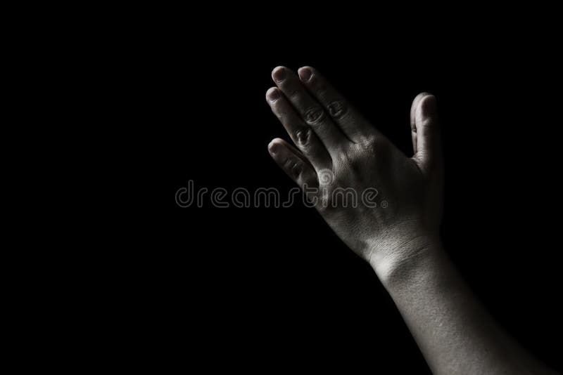 De Biddende Vrouw Dient Het Donkere Bidden in Geheim Ruimteconcept in ...