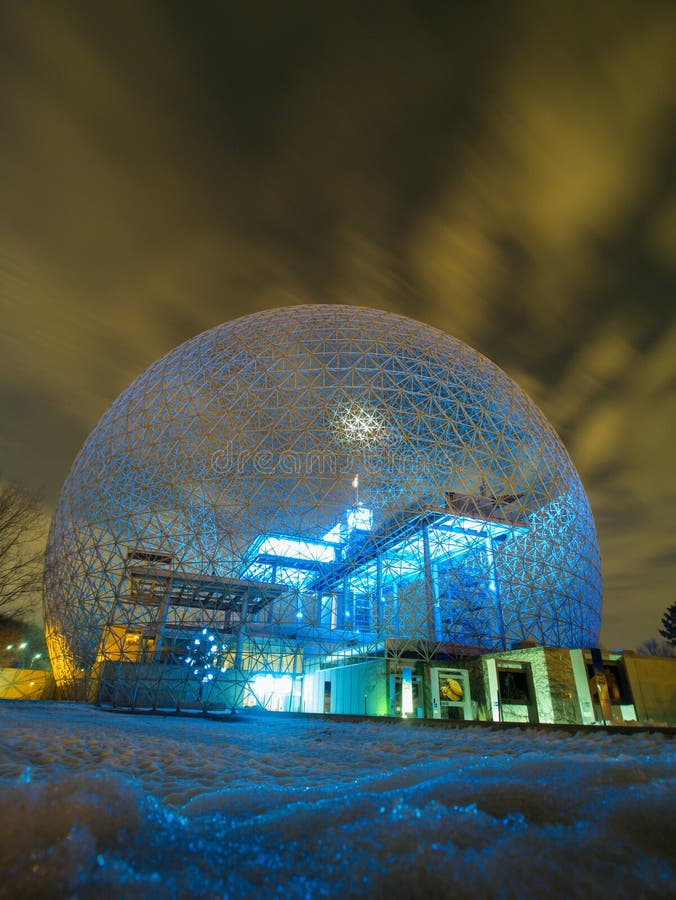 Biosfeer van Montreal redactionele stock afbeelding. Image of lichten ...