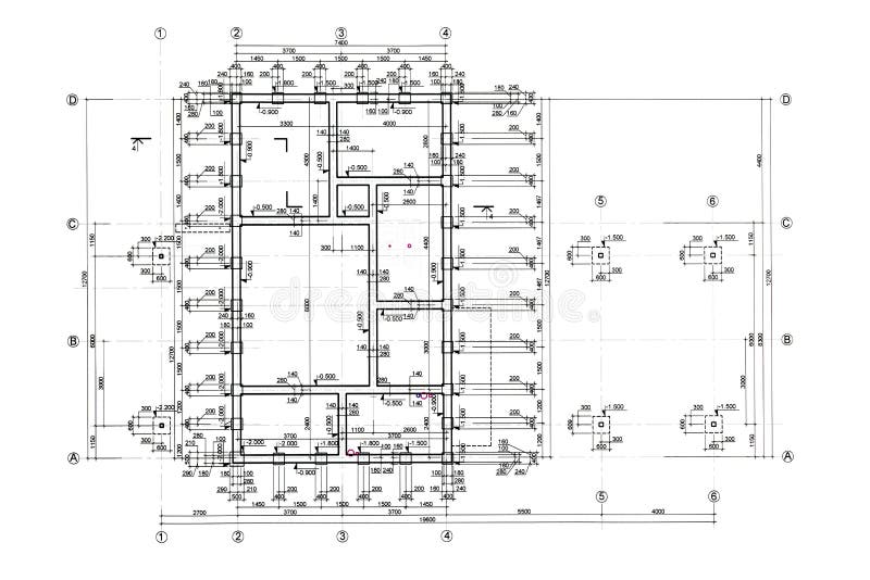 De Blauwdruk Van Het Vloerplan Stock Illustratie - Illustration of ...