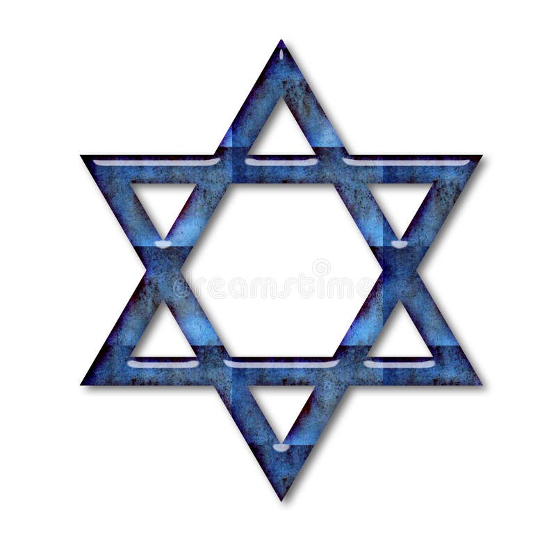 De Blauwe Jodenster Van Het Glas Stock Illustratie - Illustration of ...