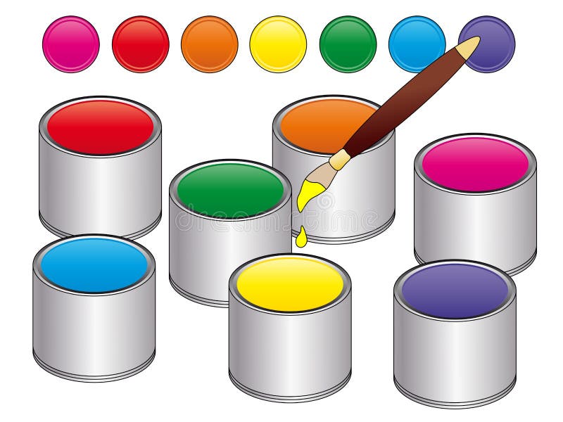 De blikken van de verf vector illustratie. Illustration of chroom ...