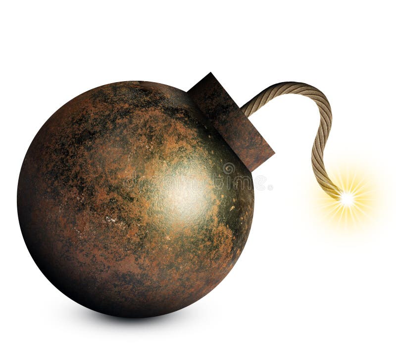 De Bom Van De Beeldverhaalstijl Met Aangestoken Zekering Stock ...