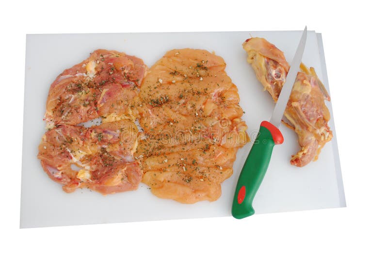 De-boned Chicken with Knife Stock Image - Image of lunch, background ...
