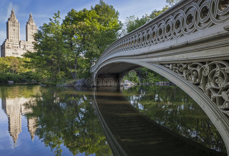 Boogbrug in Central Park stock afbeelding. Image of brug - 25416579