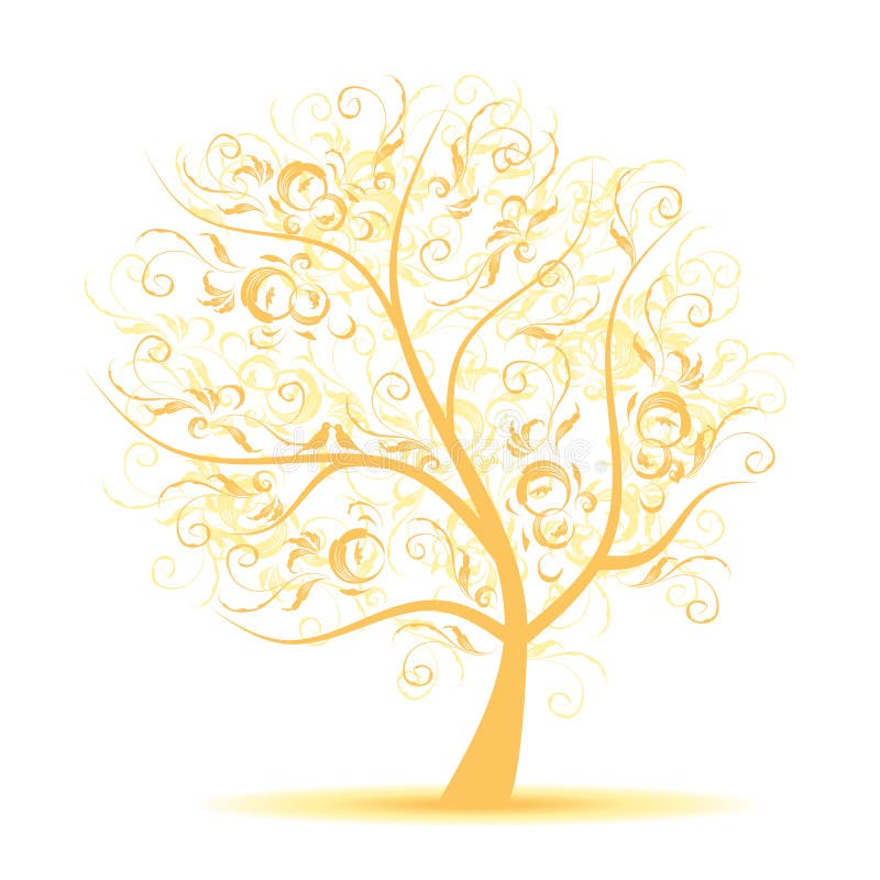 De Boom Mooi, Zwart Silhouet Van De Kunst Vector Illustratie ...