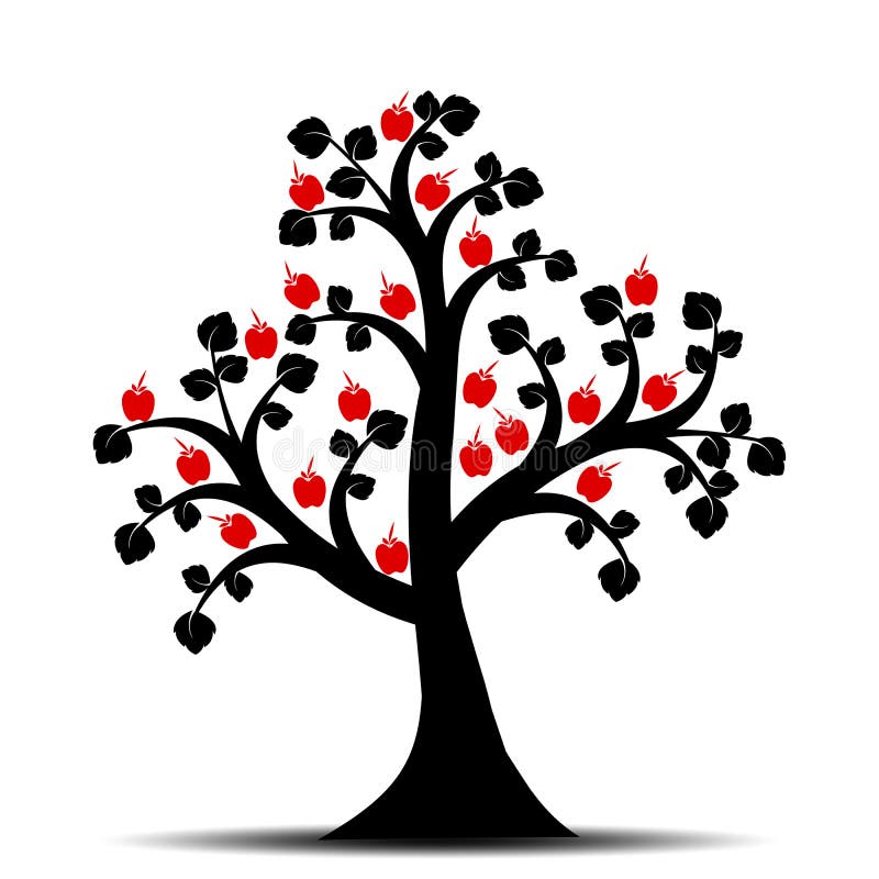 De Boom van de appel vector illustratie. Illustration of tekening ...