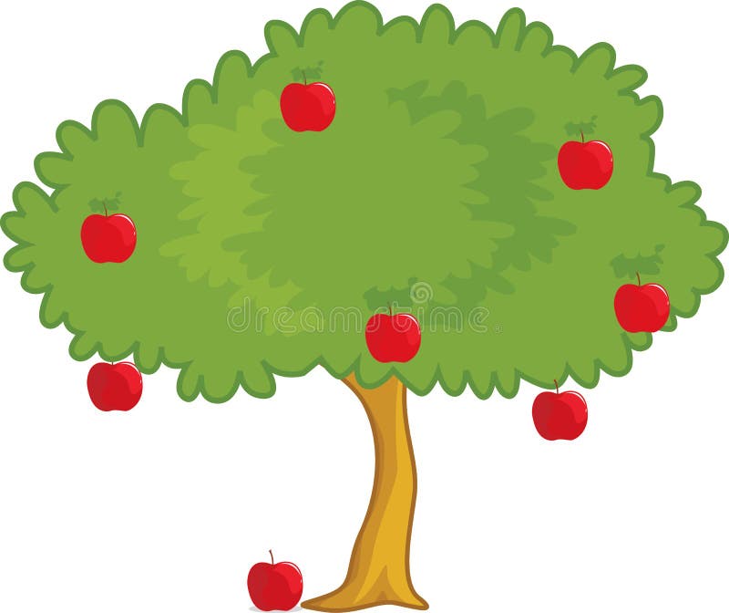 De boom van de appel vector illustratie. Illustration of één - 8870436