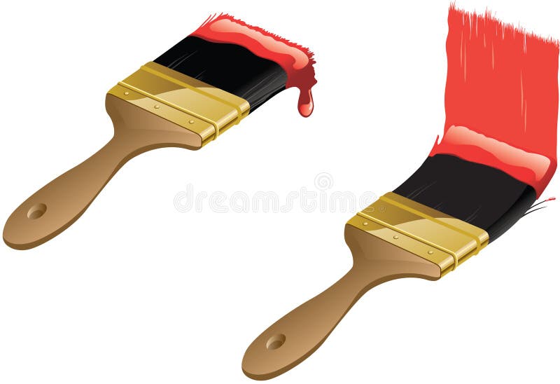 De Borstel Van De Verf Met Natte Verf Vector Illustratie - Illustration ...