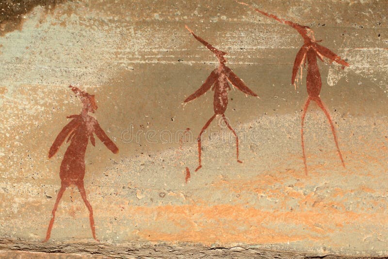 De Bosjesmannen Schommelen Het Schilderen Stock Illustratie ...