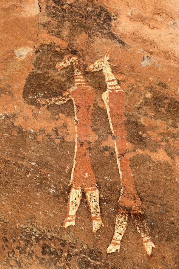 Rotsschildering Van De Bosjesmannen Stock Foto - Image of steen ...