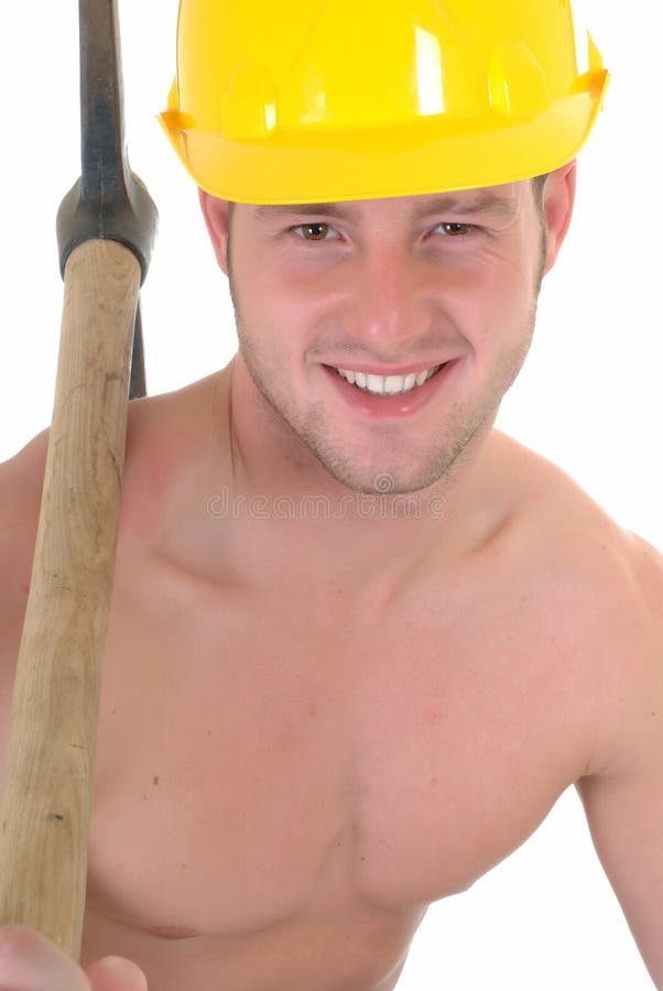 De bouwvakker van de macho stock foto. Image of helm, achtergrond - 4614914