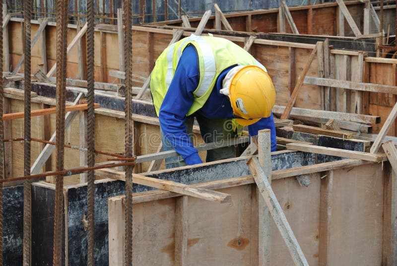 De Bekisting Van De Kolomstomp Van Hout En Triplex Wordt Gemaakt Dat ...