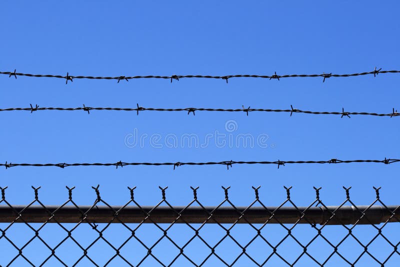 De Bovenkant Van De De Draadomheining Van De Weerhaak Stock Foto ...