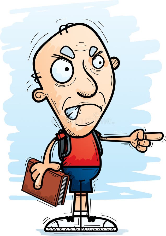 Boze cartoon van opa stock illustratie. Illustration of doekje - 191442140