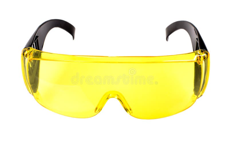 Veiligheidsbril stock afbeelding. Image of geel, geïsoleerd - 26527591