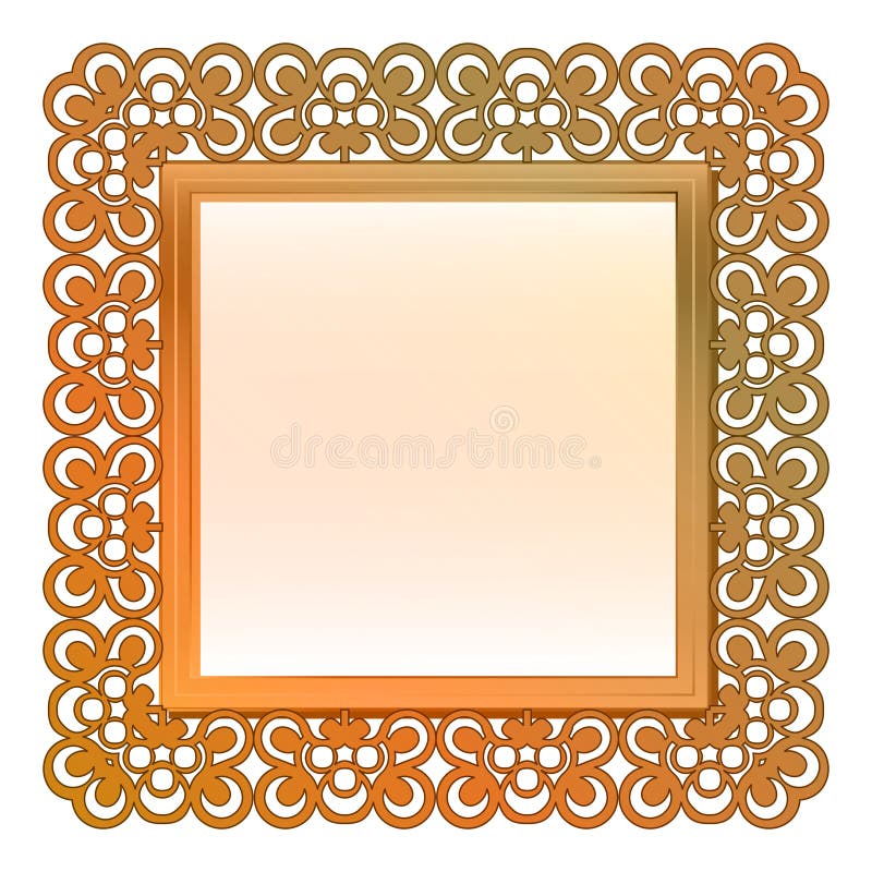 Buiten Verfraaid Vectorbrons Vierkant Kader Vector Illustratie ...