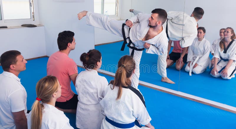 De Bus Toont Traditionele Technieken in Karate Stock Foto - Image of ...