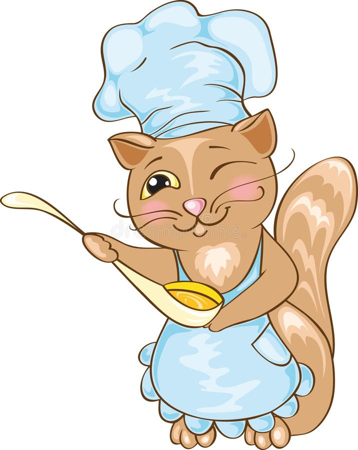 De chef-kok van de kat vector illustratie. Illustration of koken - 16043170