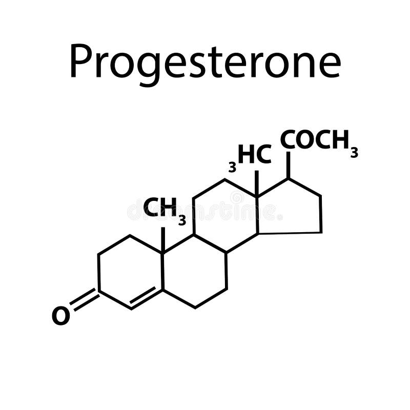 De Chemische Moleculaire Formule Van De Hormoonprogesterone Vrouwelijk