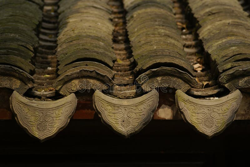 De Chinese Klassieke Tegels Van Het Dak Stock Foto - Image of erfenis ...