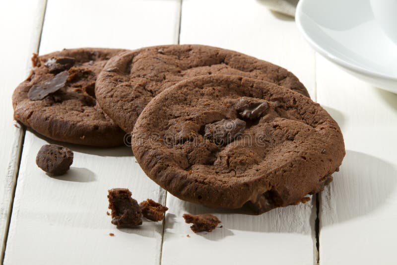 De Close-up Van Chocoladekoekjes Stock Foto - Image of koekjes, ontbijt ...
