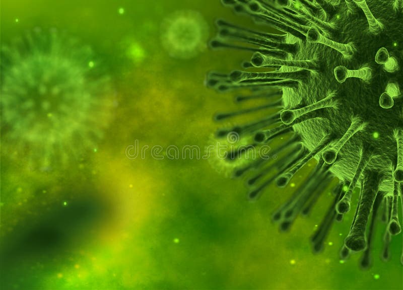 De Close-up Van Het Virus Van De Griep Stock Illustratie - Illustration ...