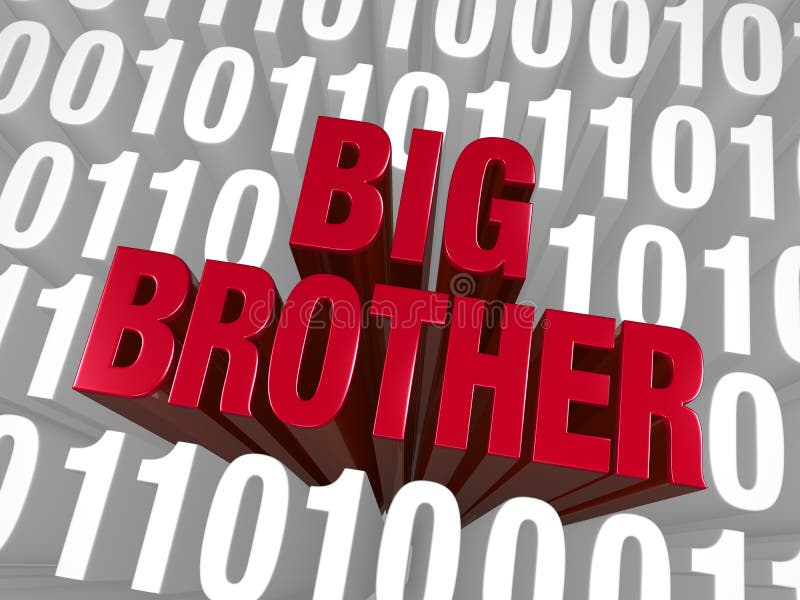 De Code Van Big Brother Emerges from Computer Stock Illustratie ...