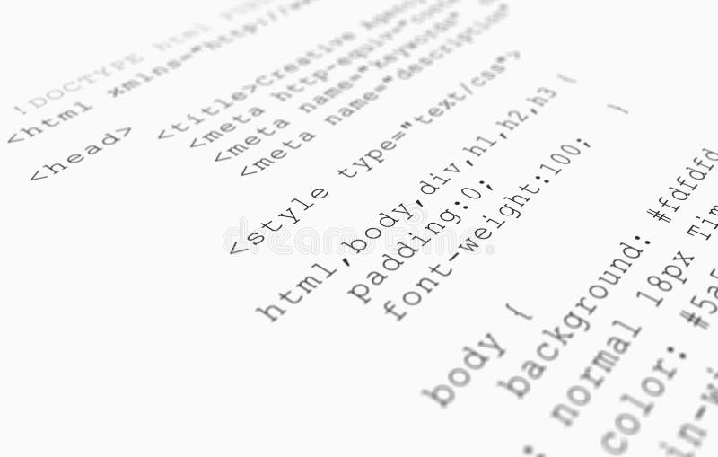 Weergave Van De Website HTML-code in De Browser Op Witte Achtergrond ...