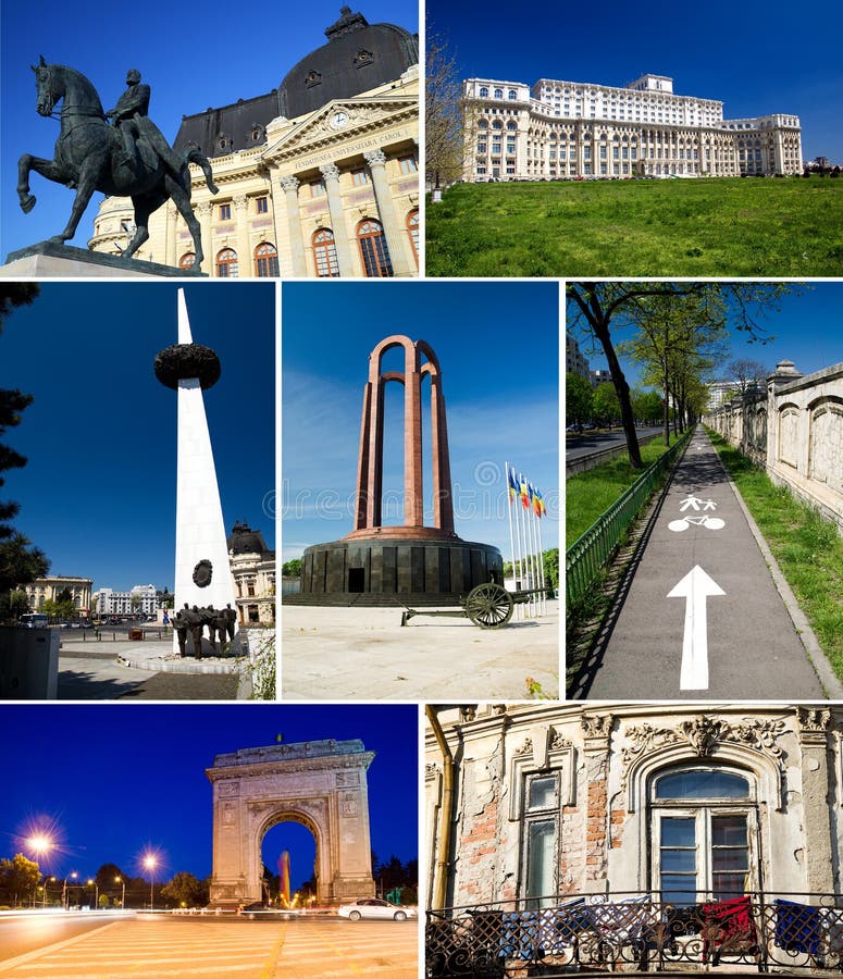 De collage van Boekarest stock foto. Image of centrum - 20424868