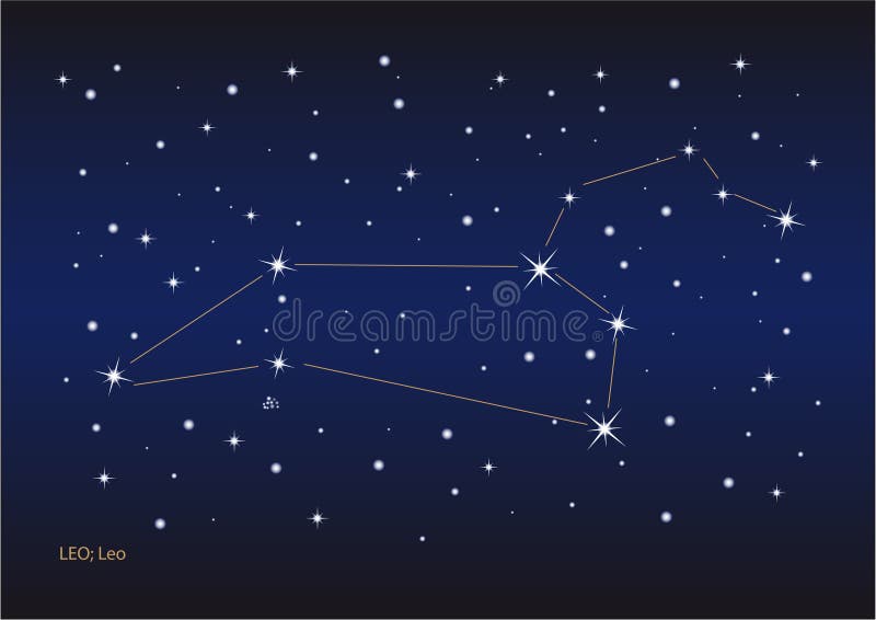 De Constellatie Van De Leeuw Vector Illustratie - Illustration of hemel ...