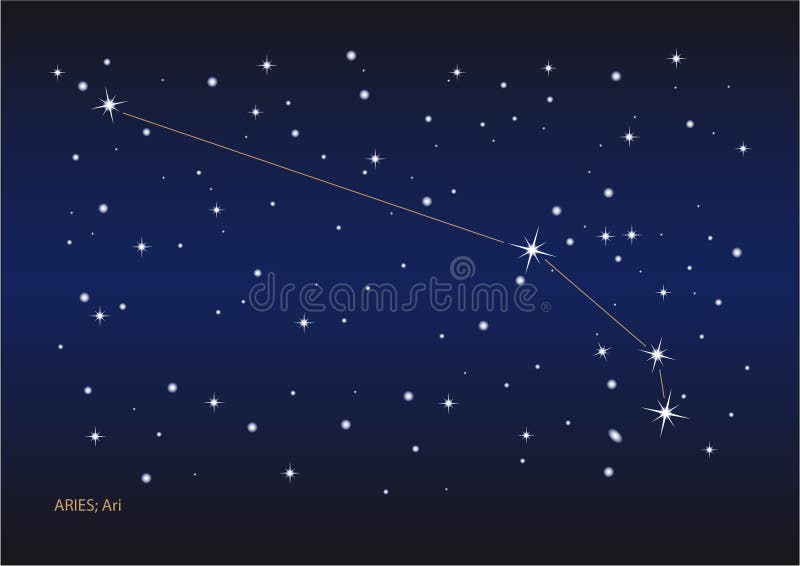 De constellatie van de Ram vector illustratie. Illustration of teken ...