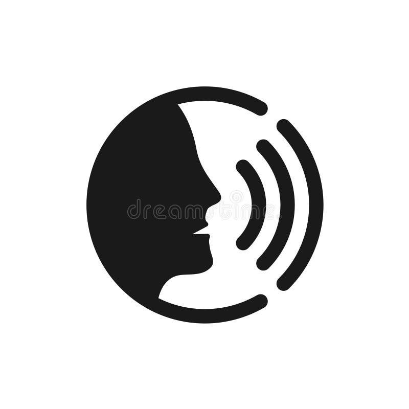 Spraakbesturingsicoon. Lineair Icoon Voor Spraakherkenning of Spraak ...