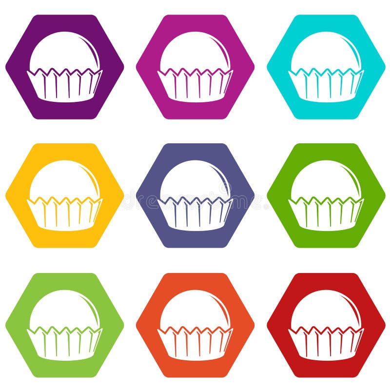 De Cupcakepictogrammen Plaatsen Vector 9 Vector Illustratie ...