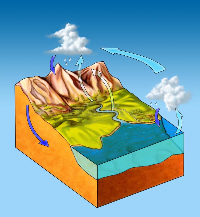 De cyclus van het water stock illustratie. Illustration of vallen - 5654973