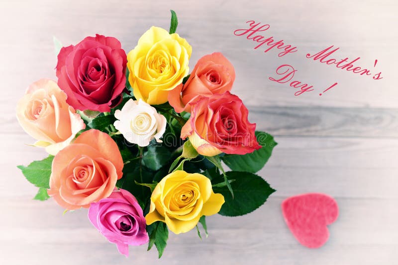 De Dag Van Moeders Boeket Van Rozen Stock Foto - Image of rozen ...