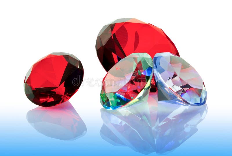 De Edelstenen Smaragden, Robijnen En Diamanten Stock Afbeelding - Image ...